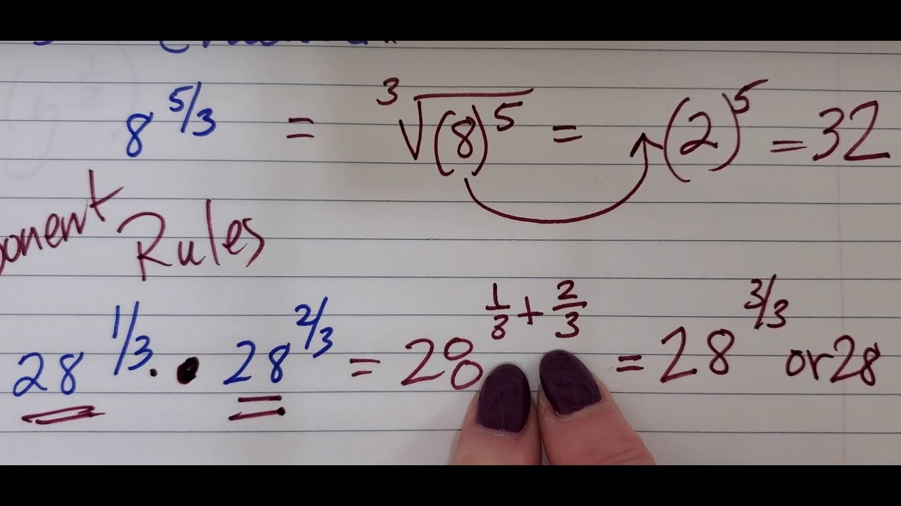 Rational Exponents Algebra 2 - YouTube