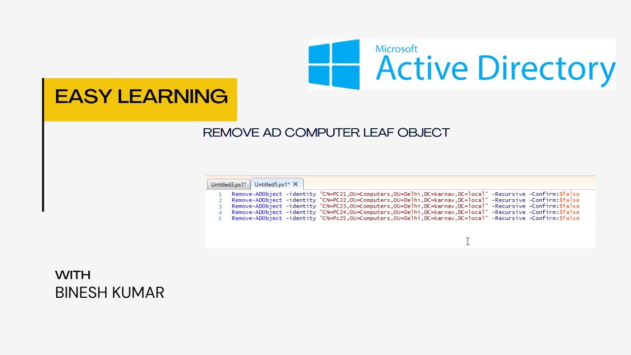 Remove AD Computer Leaf object - YouTube