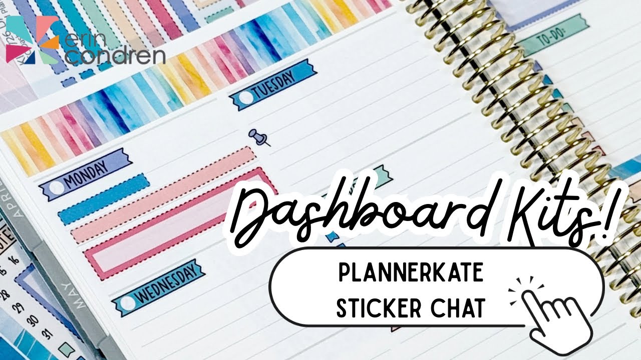 Erin Condren DASHBOARD Sticker Kits from PlannerKate - YouTube