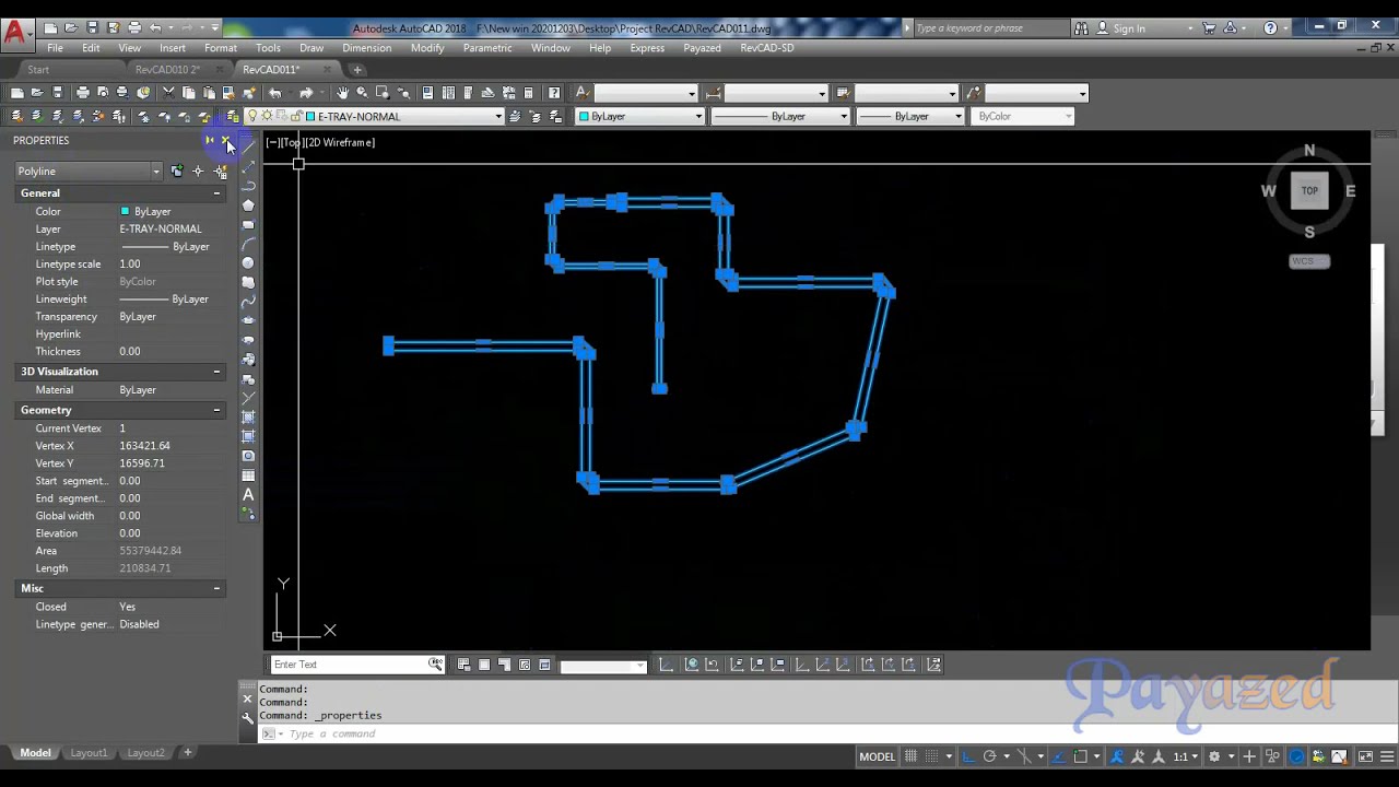 Draw Cable Tray as pline with hatch (TRT) Lisp - YouTube
