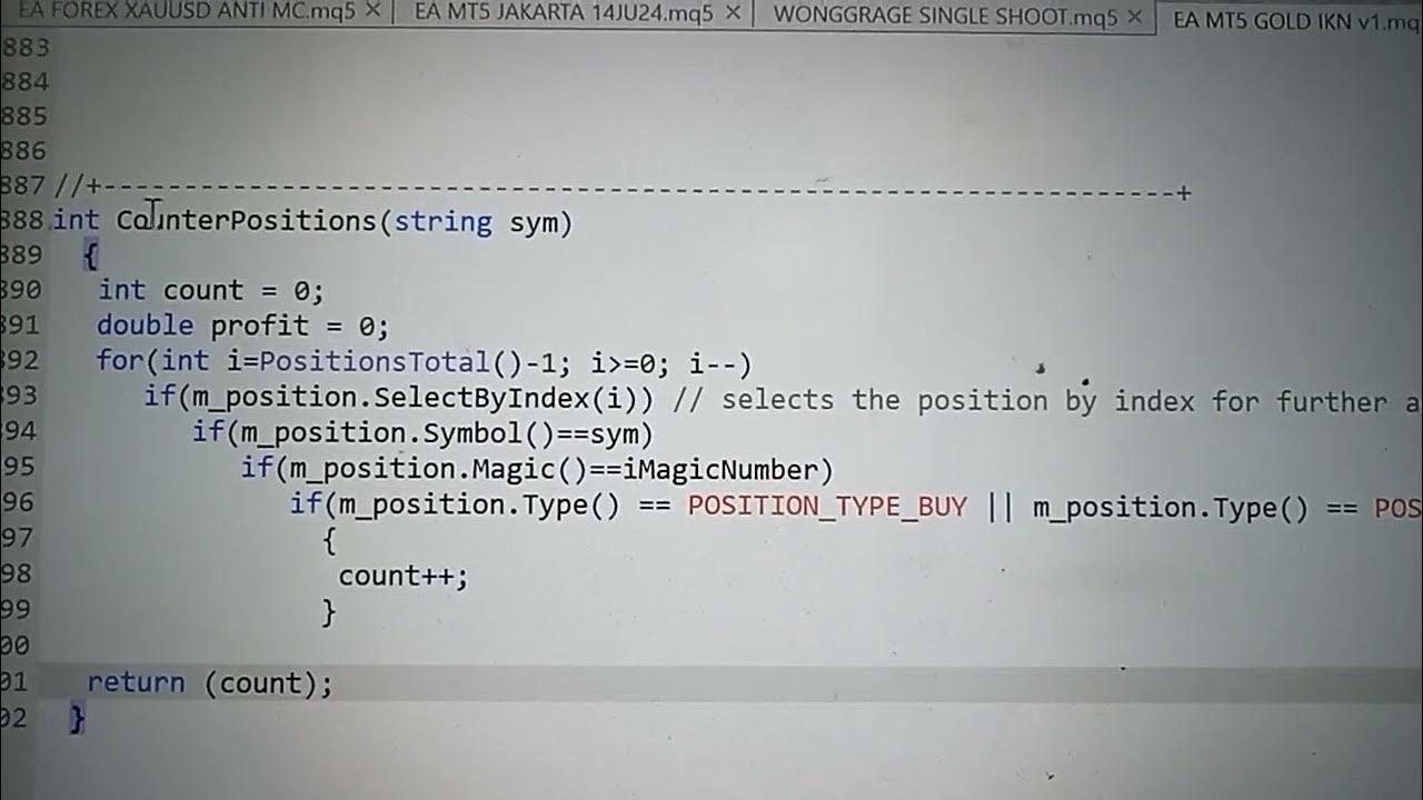 Belajar Coding Mql5 Counter Position - YouTube