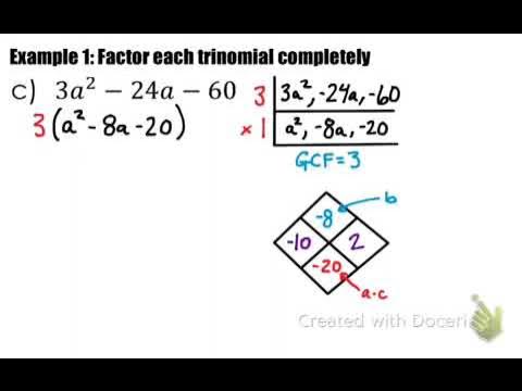 Alg1 - Factor Basic Trinomials Part 1 (GCF First) - YouTube