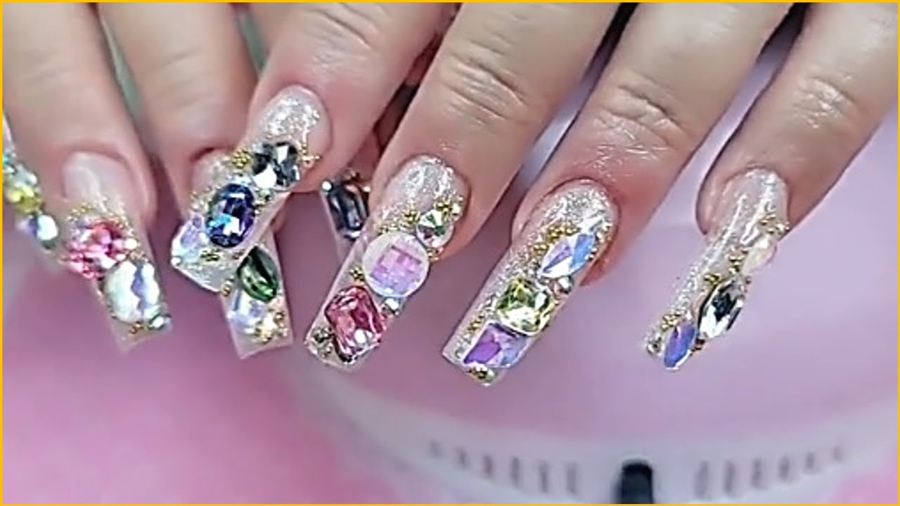 Nail design and how to attach durable diamonds - Max Estrada - YouTube