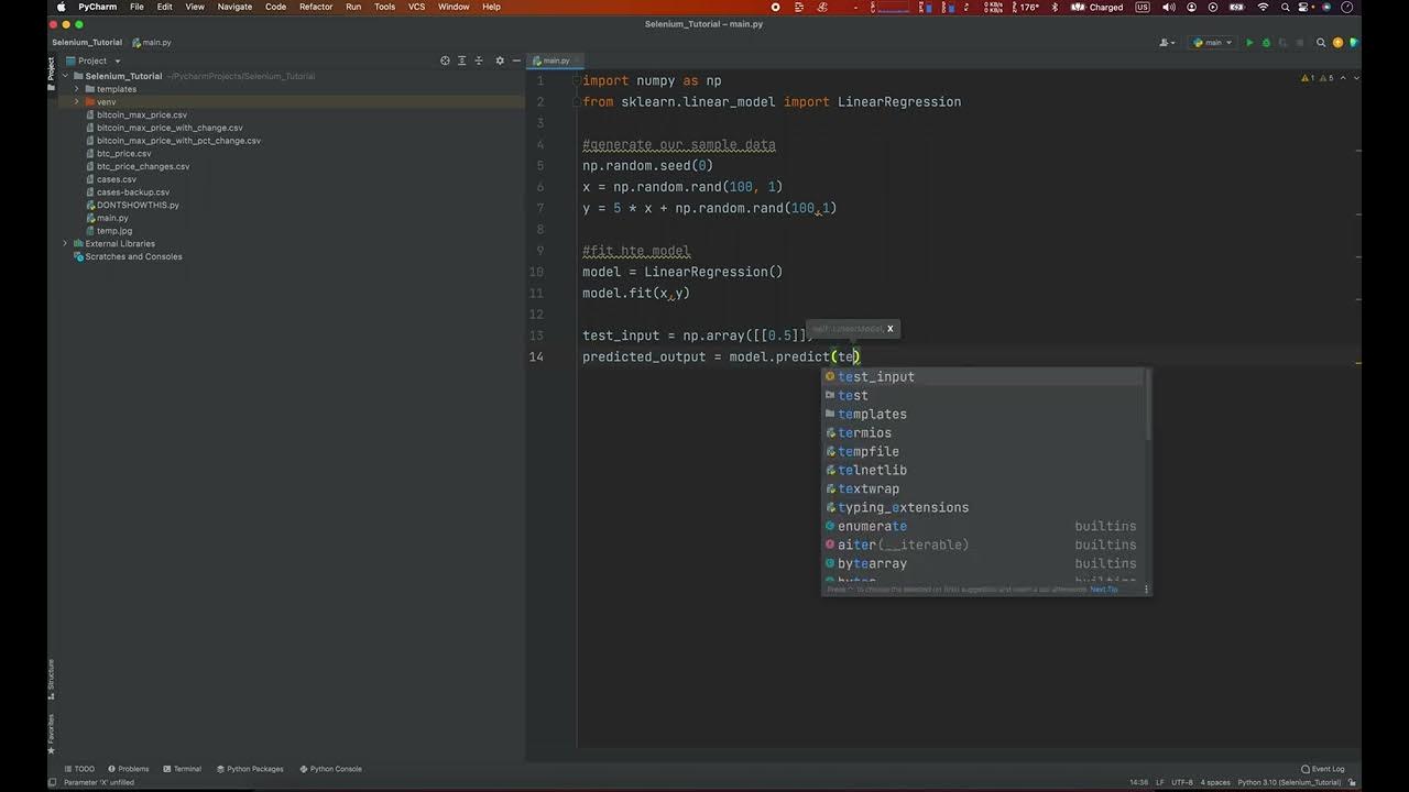How to perform a Linear Regression using Sklearn and python - YouTube