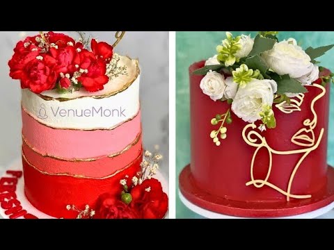 Red flower cake designs/Unique Red cake decorations - YouTube