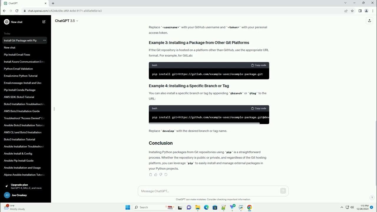 pip install a git package - YouTube