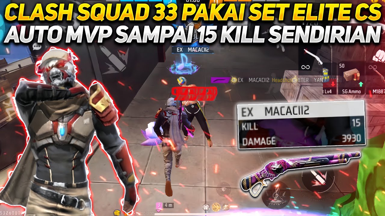 CLASH SQUAD 3 VS 3 PAKAI SET ELITE CS !! AUTO MVP 15 KILL SENDIRIAN !! -ELITE CS - YouTube