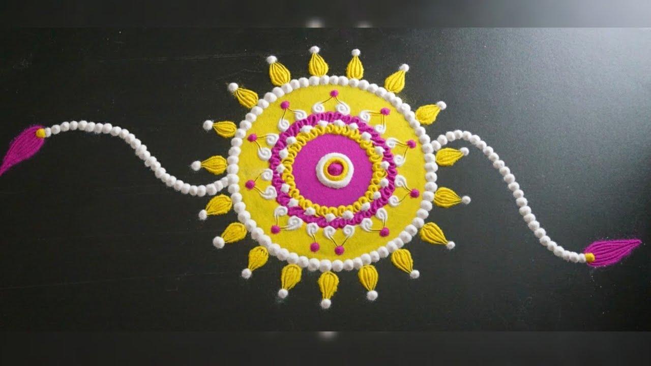 Raksha Bandhan Special Rangoli || Latest Rakhi Rangoli Design ...