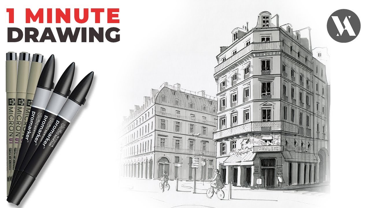 BEAUTIFUL PARIS Streets Freehand Perspective Drawing Architecture ...
