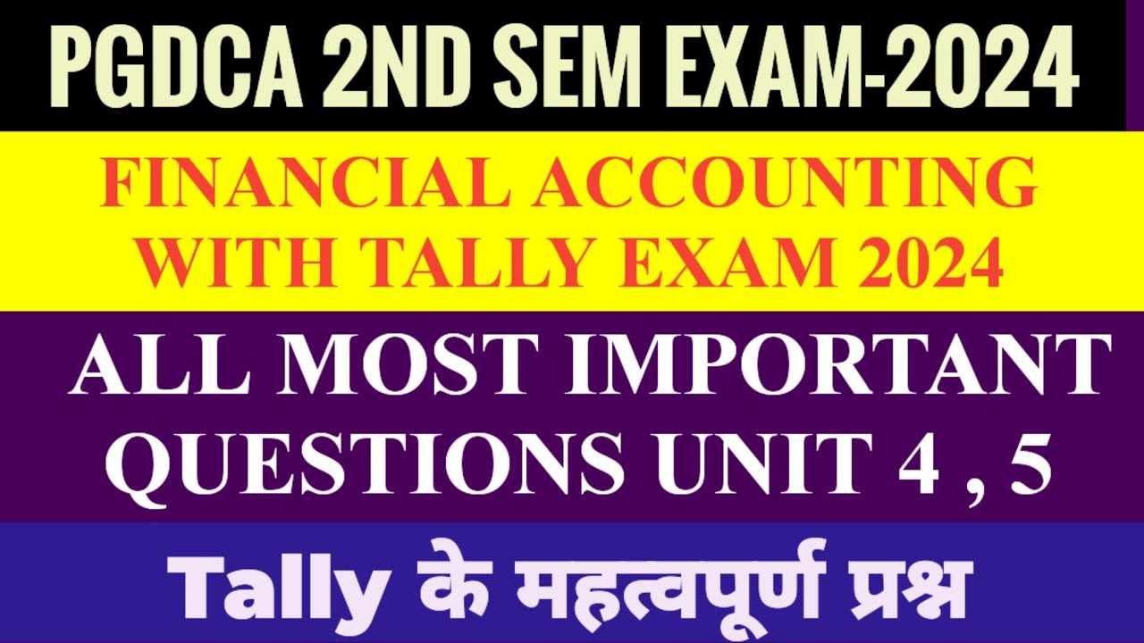 financial accounting with Tally all important questions PGDCA 2nd sem ...