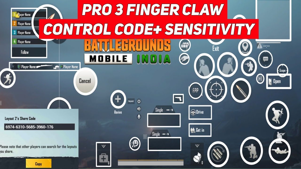 3 FINGER CLAW CONTROL CODE + SENSITIVITY CODE | BGMI MOBILE INDIA | ALL ...
