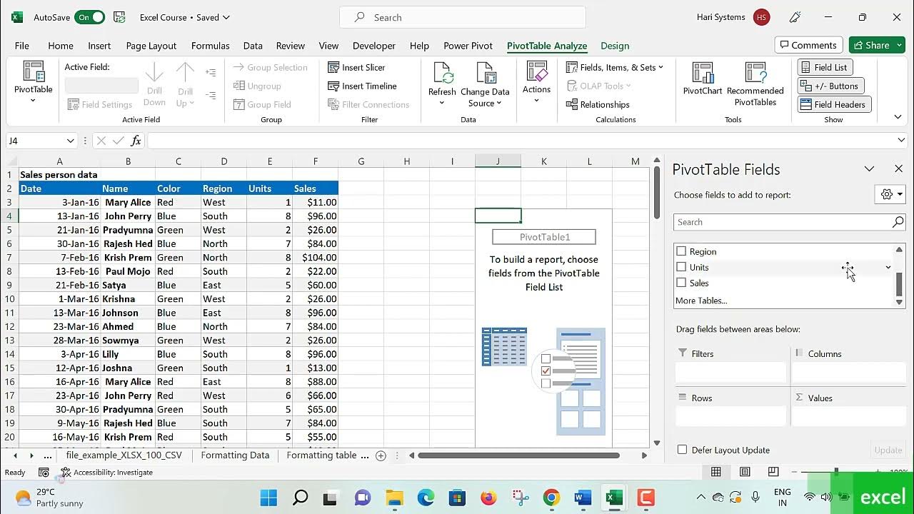 12a Creating Pivot Table - YouTube