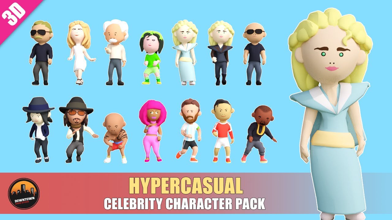 HYPERCASUAL - Celebrity Characters Pack - YouTube