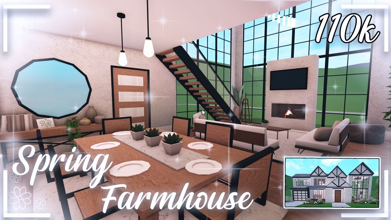Bloxburg | Spring Farmhouse No Large Plot 110k | Speed Build - YouTube