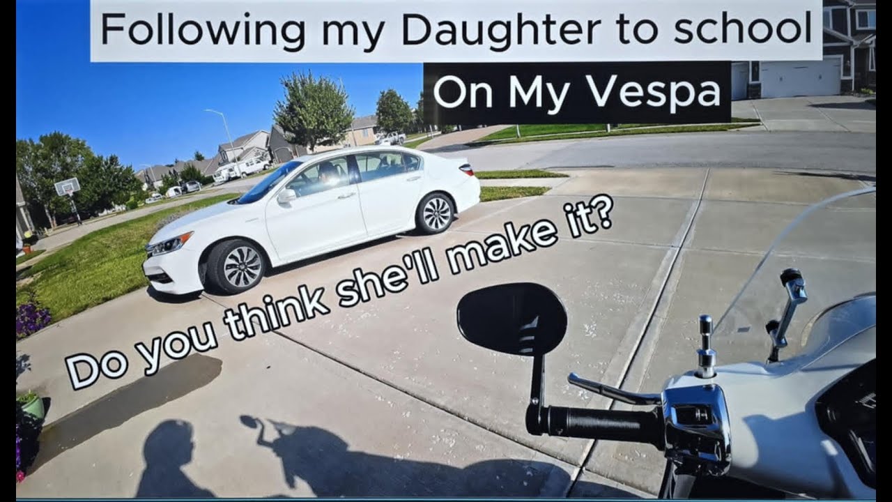 Followed my Daughter to school on my Vespa GTS 300 : S2 E31 - YouTube