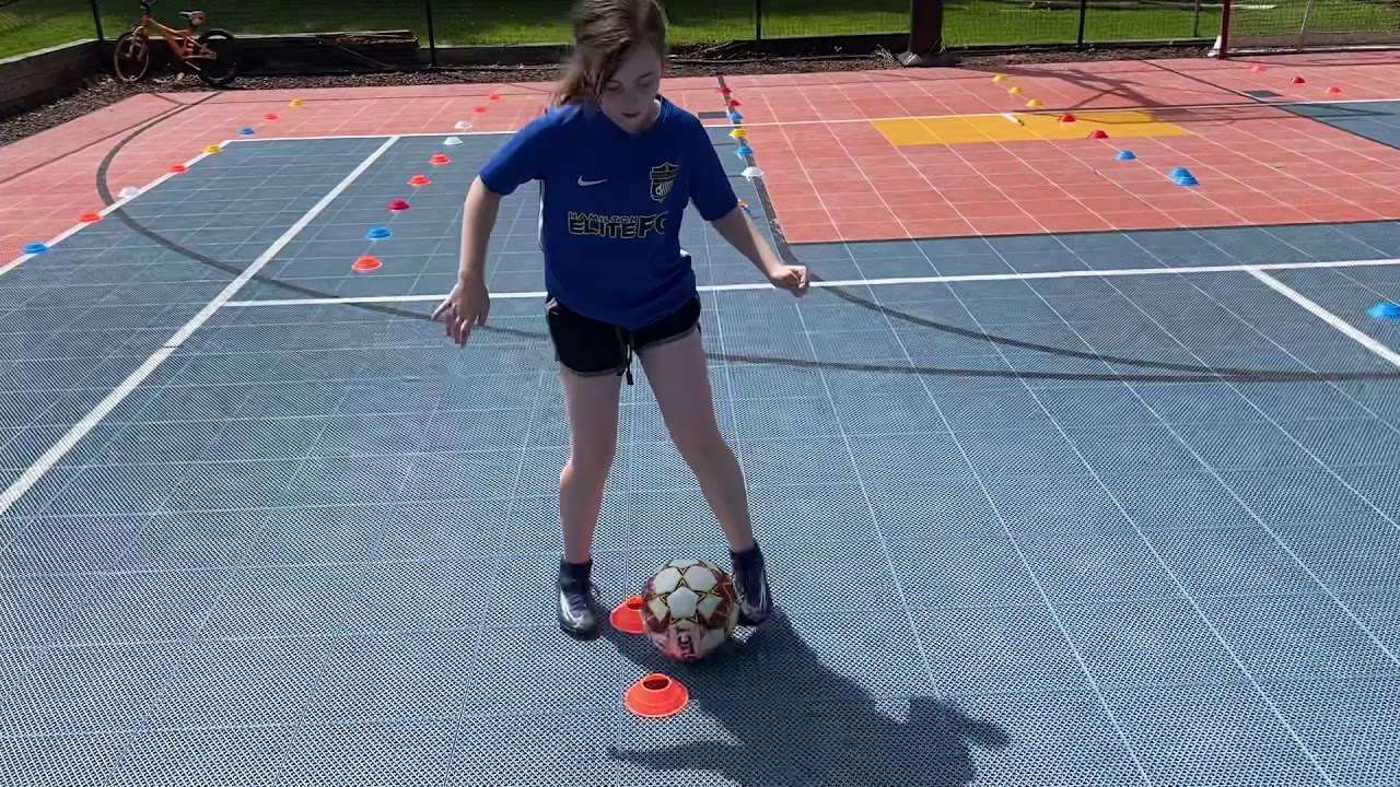 Up and over two touch toe roll 2 cone skipping pattern - YouTube