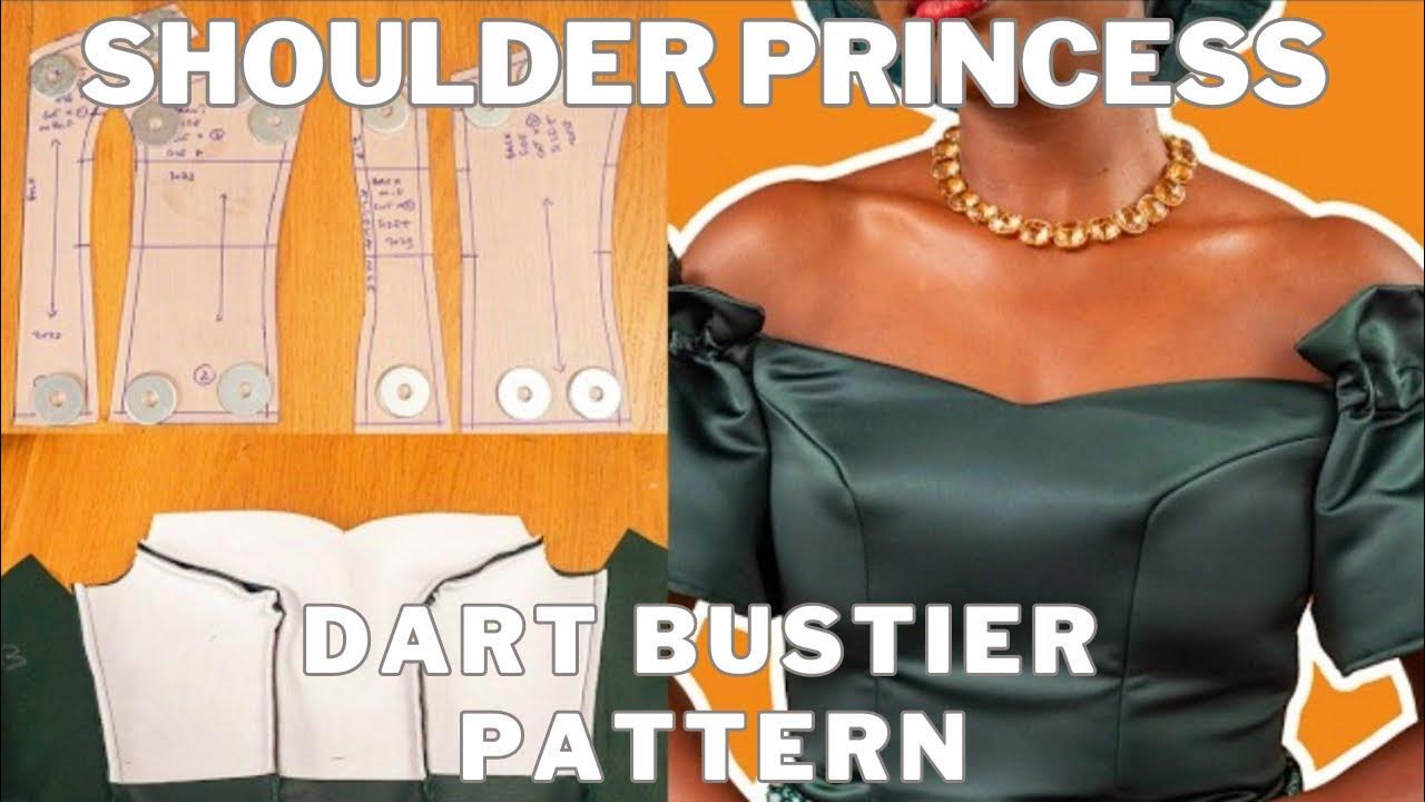 How to Draft Off Shoulder Princess Dart Bustier Pattern | Kim Dave - YouTube