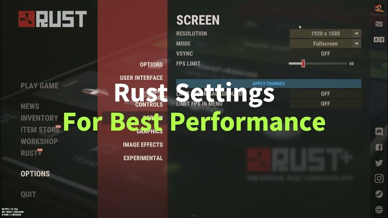 BEST Rust SETTINGS IN 2024!! HIGHEST PERFORMANCE! NO LAGGING! NO CRASHING!#RustSettings - YouTube
