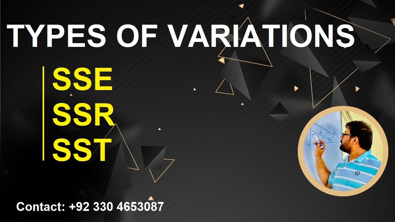 Types of variations in simple regression (RSS,ESS,TSS) || +92 330 ...