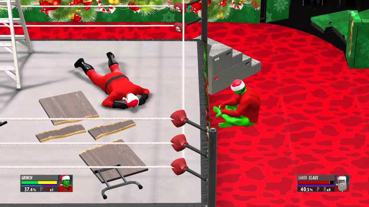 WWE 2k16 Grinch X Santa Claus christmas - YouTube