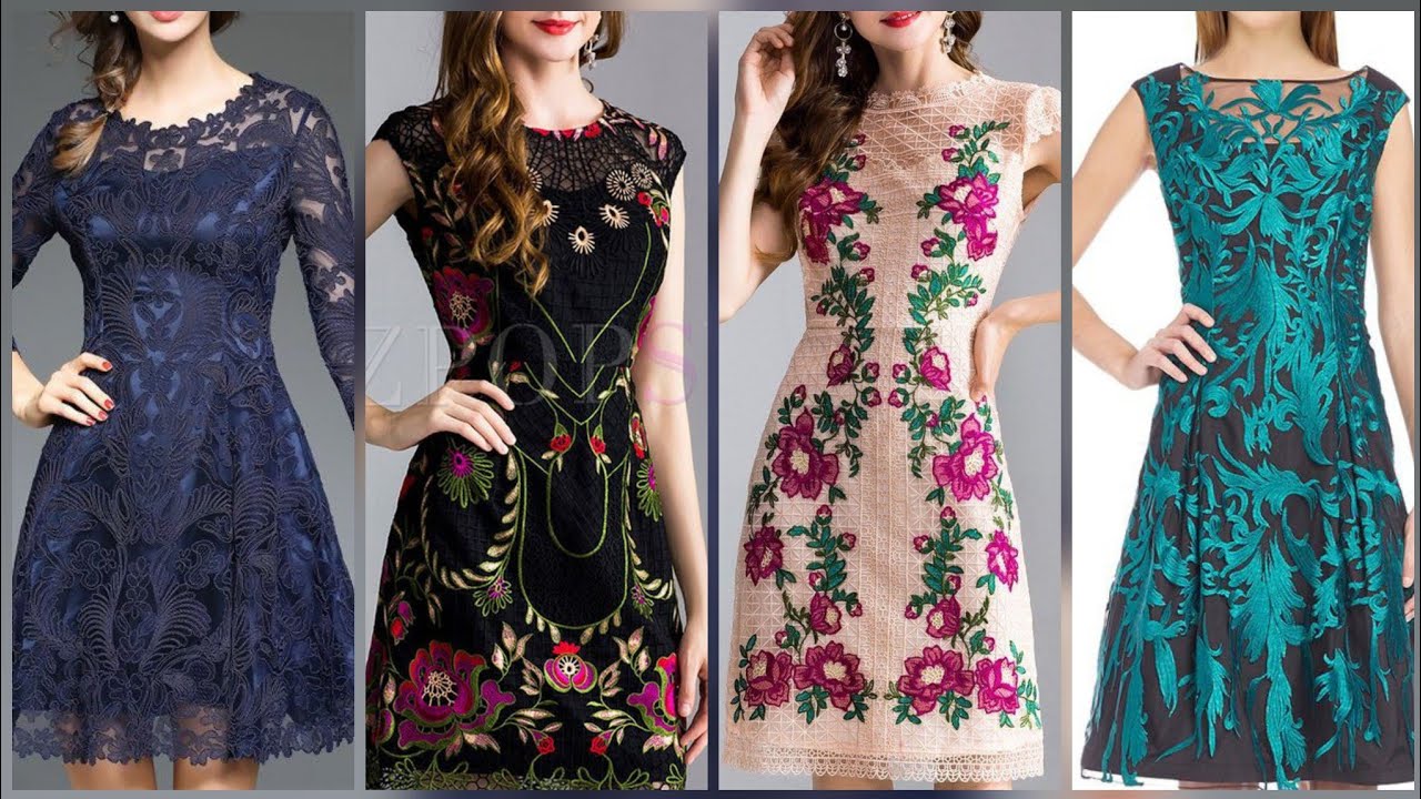 High standards women attractiv and stylish designer embroidered lace A ...