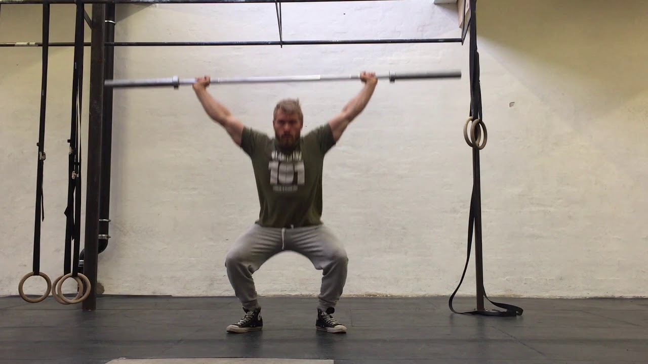Behind-the-Neck Snatch Grip Push Presses + Overhead Squats - YouTube