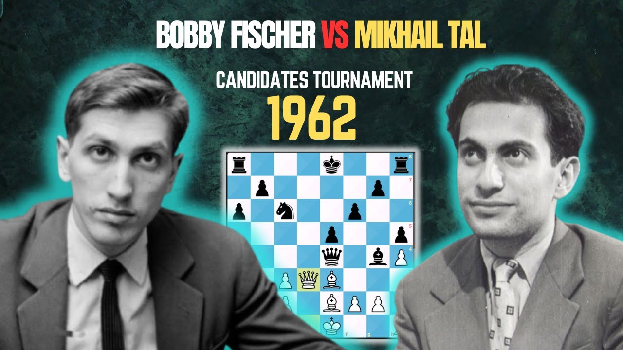 1962 - Bobby Fischer vs Mikhail Tal 🔥♟| Candidates Tournament #chess ...