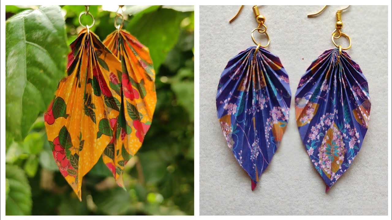Origami Leaf Earrings Tutorial Origami Leaf Garland — Gathering