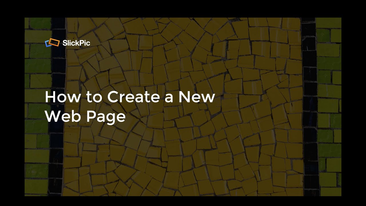 How to create a new web page in SlickPic - YouTube