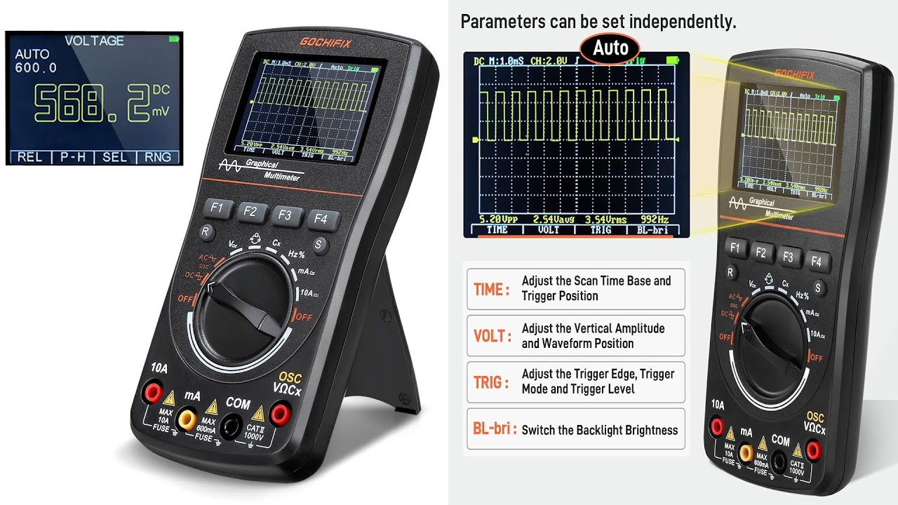 Handheld Oscilloscope Multimeter Combo Portable Oscilloscope Digital ...