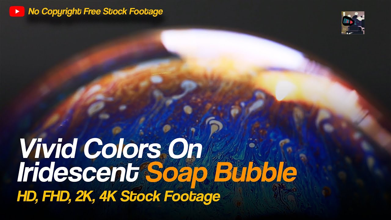 Vivid Colors On Iridescent Soap Bubble, HD, FUHD, 2K, 4K Stock Footage ...