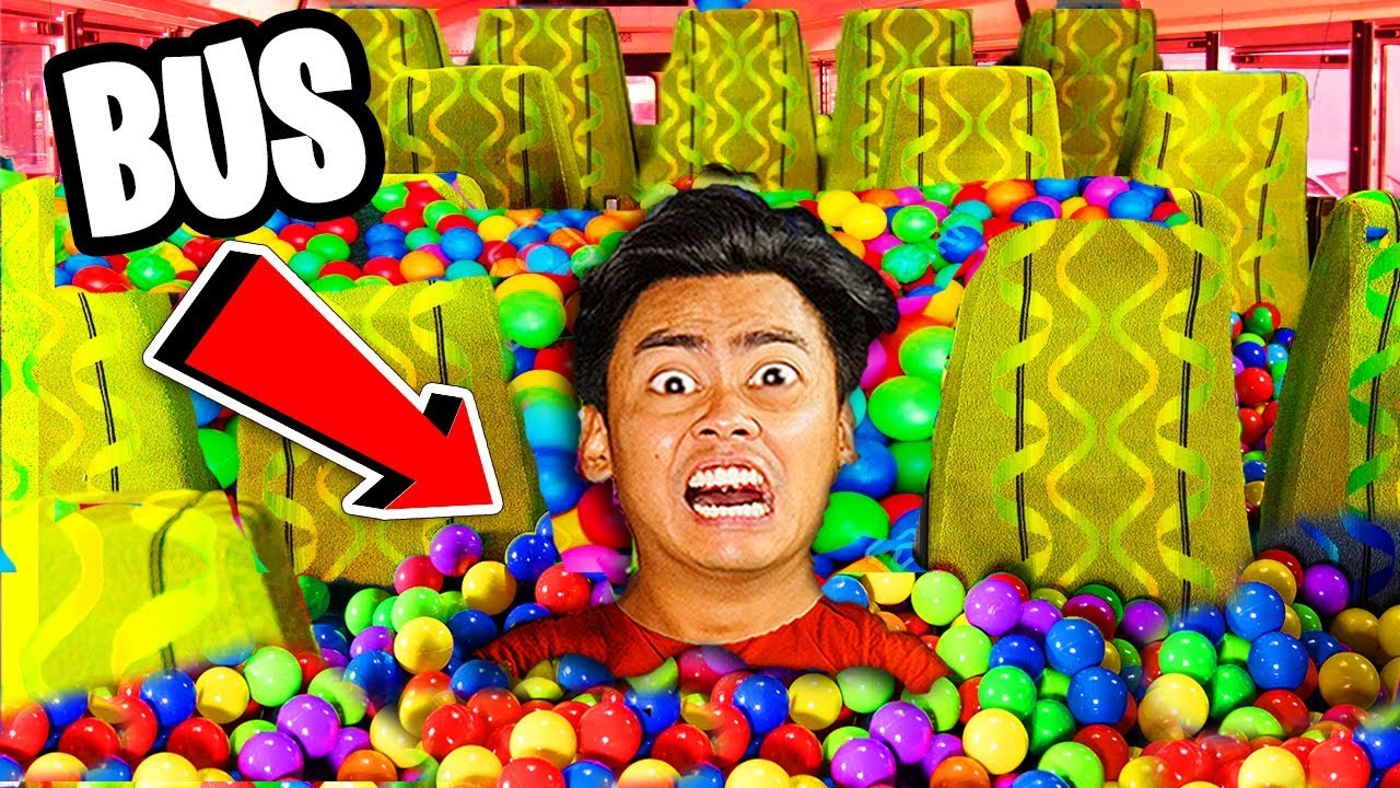1,000,000 Ball Pits inside a Moving Bus! - YouTube