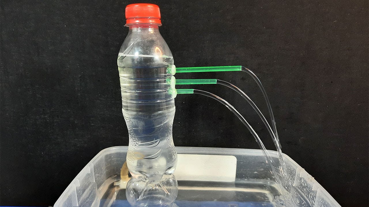 Desktop water fountain making easy at home using plastic bottle - YouTube