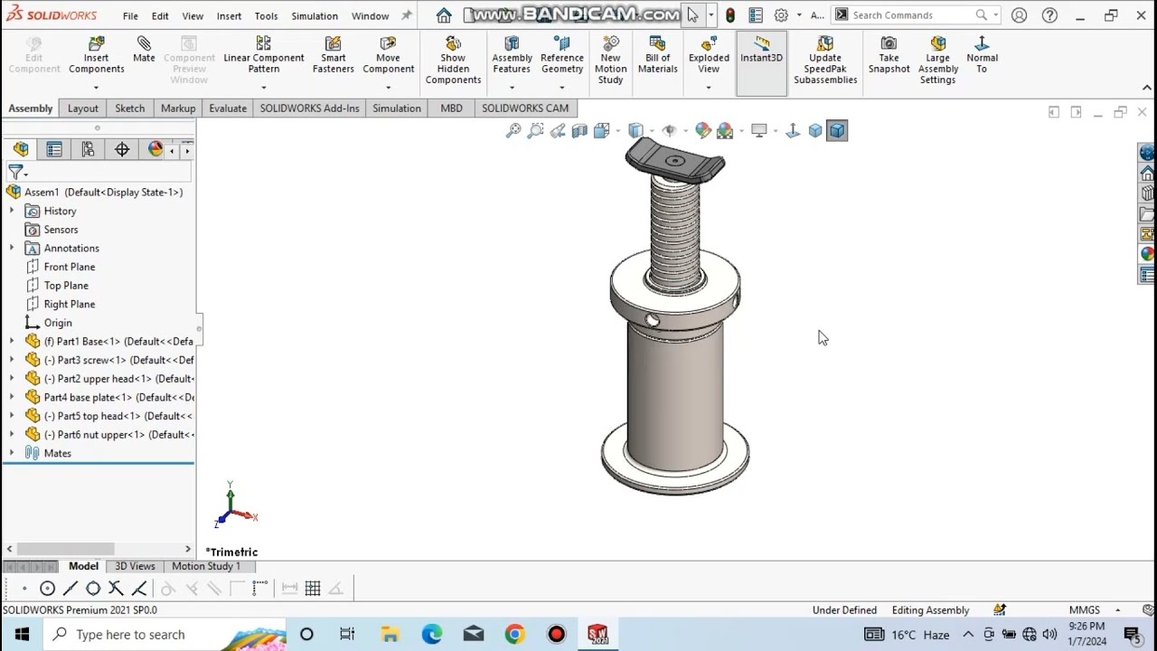 Truck Jack Assembly in solidworks - YouTube