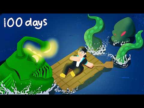 GOKIL 1000%!! Survival 100 Hari di Lautan & Sampai Ending GG 🌊🐟🗿 | 100 Days at Sea Indonesia