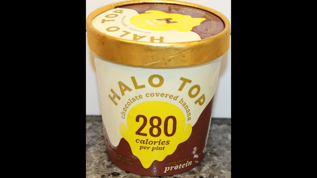 Halo Top Chocolate Covered Banana Ice Cream Review - YouTube