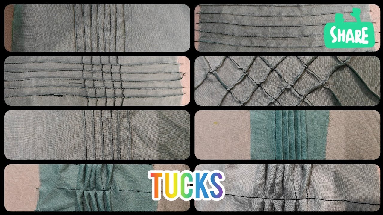 Tutorial of different tucks and how to stitch tucks#tucks #design # ...