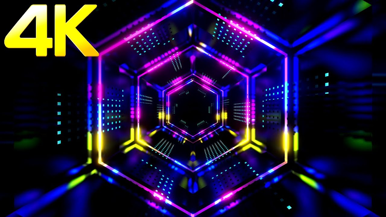 4K OLED Hexagon Fast Moving Metallic Color Screensaver Video Motion ...