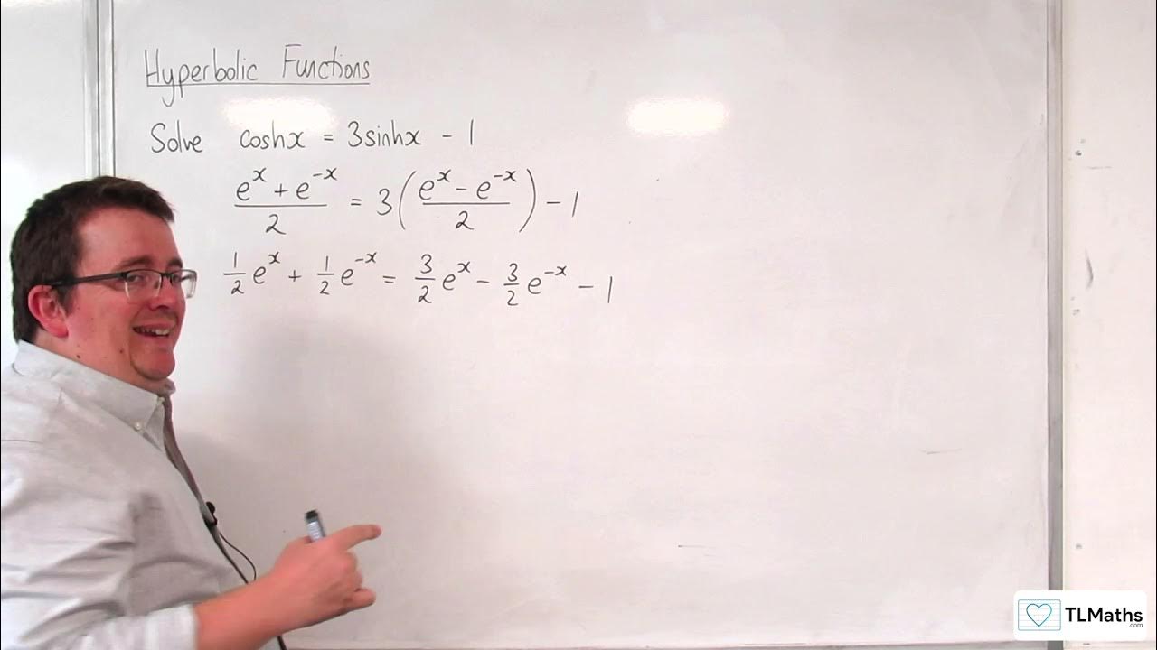 A-Level Further Maths H1-06 Hyperbolic Functions: Solve cosh(x)=3sinh(x)-1 - YouTube