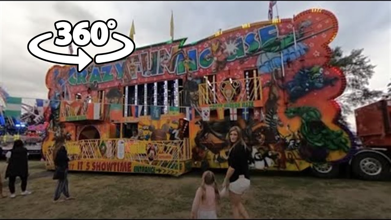360 VR - In the Crazy Fun House at Sandal Park Funfair - YouTube