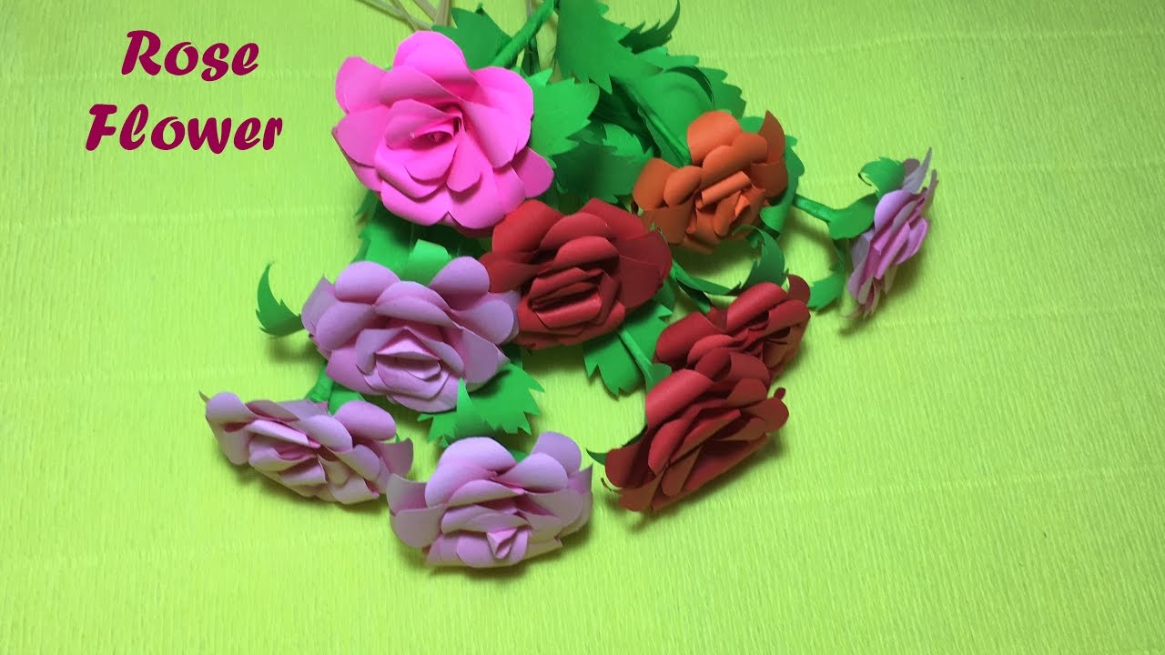 How to make Beautiful Rose paper Origami Easy and Fast/paper rose diy ...