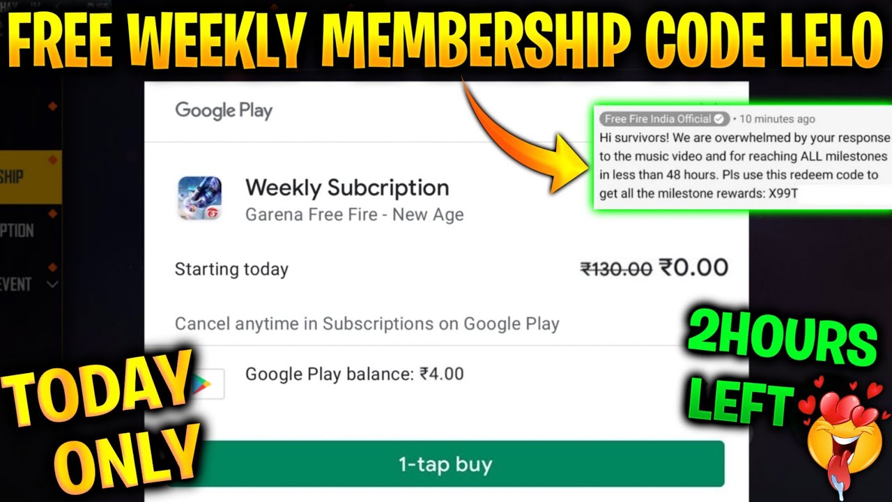 FREE WEEKLY MEMBERSHIP CODE 🔥🥳 - YouTube