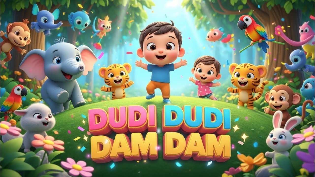 DUDI DUDI DAM DAM! 🌈🦁 | Most Adorable Kids Dance with Cute Jungle ...