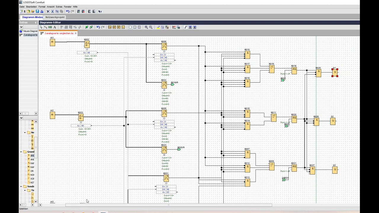 85 Siemens Logo, 3 analoge Werte vergleichen und in Folge schalten ...