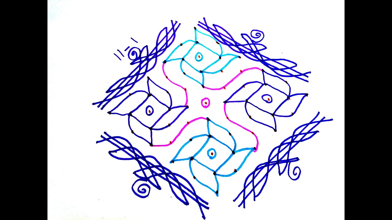 86) Rangoli border design- Rangoli, muggu, kolam, telugu muggulu ...