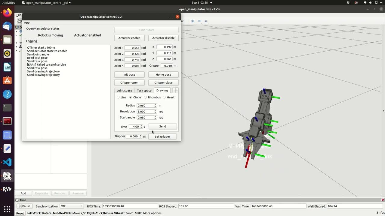 Controlling OPENMANIPULATOR-X through GUI in RViz - YouTube