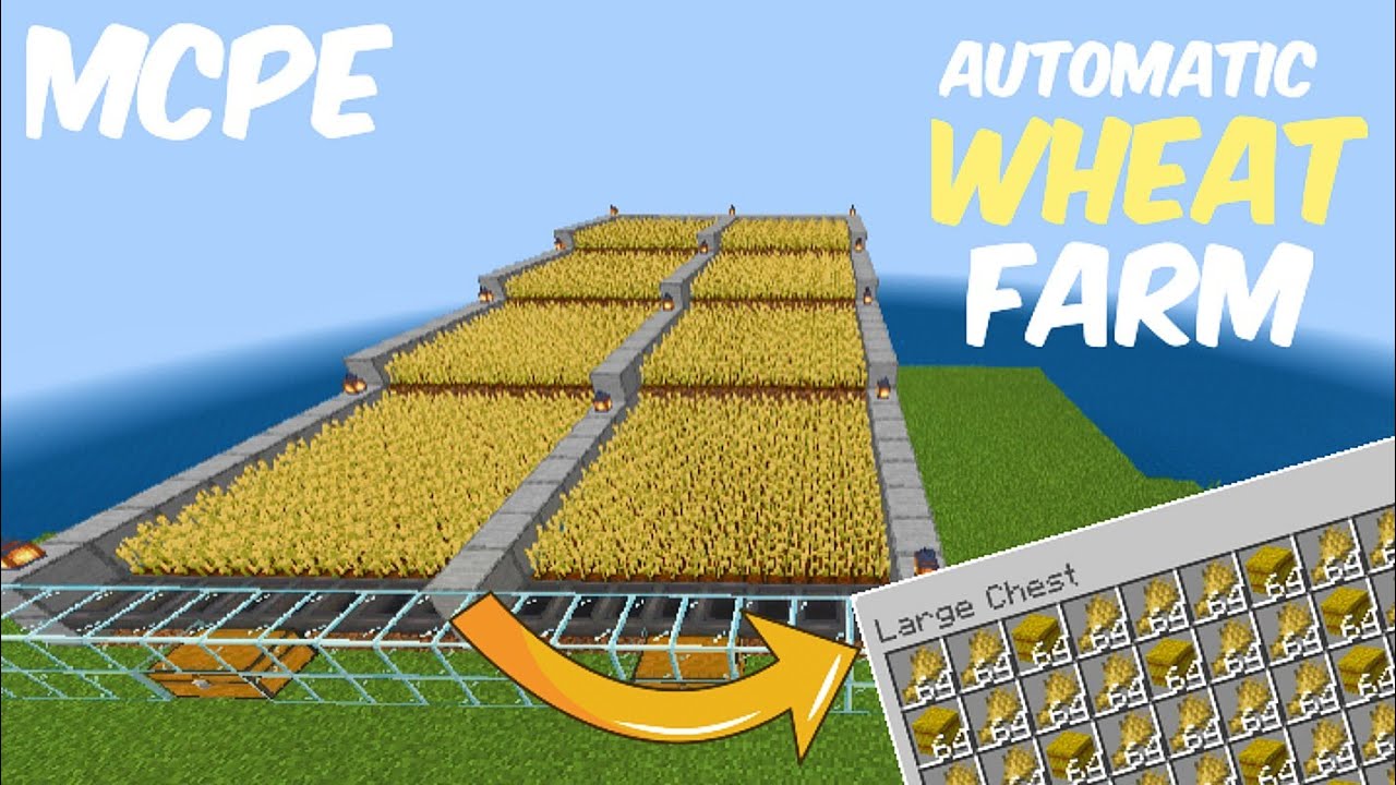 How to make wheat farm 1.20 pocket edition - YouTube