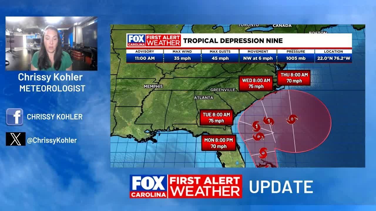 Latest model and possible track for Tropical Depression 9 - YouTube