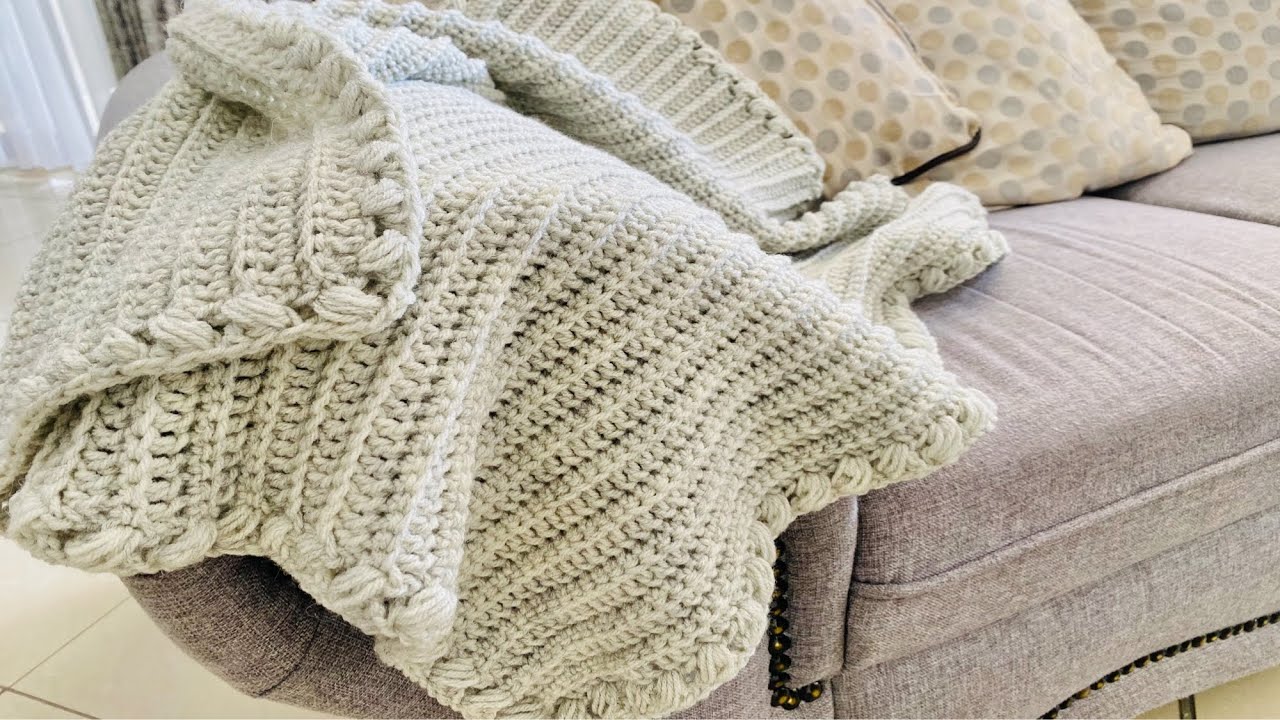 How to make a Crochet Throw/ Blanket Easy Tutorial - YouTube