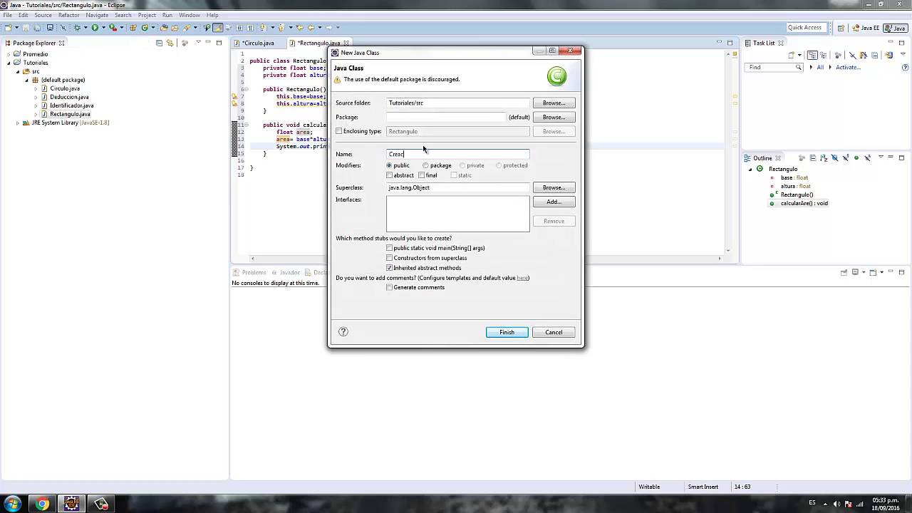 Calcular área de una figura geométrica, Java [Eclipse] - YouTube